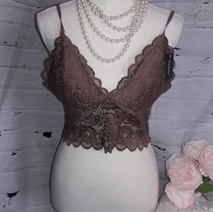 Intimates & Sleepwear | Nwt Mocha Brown Lace Bralette | Poshmark